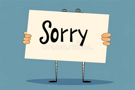 Cartoon Apology With Sorry Sign Illustration Stock Illustration