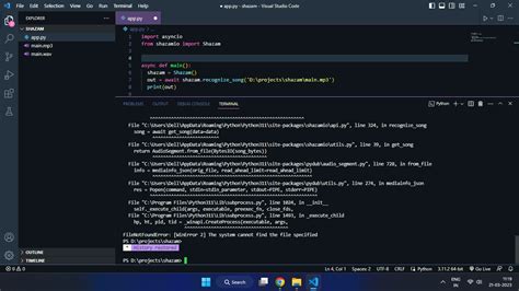 File Not Found Error · Issue 54 · Shazamioshazamio · Github