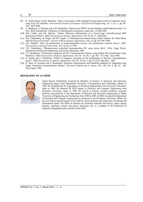 Experimental Investigations Of The Self Controlled Synchronous Motor Connected To A Three Phase