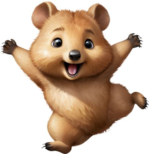 Quokka Cartoon Clipart Smiling Marsupial For Cute Illustrations