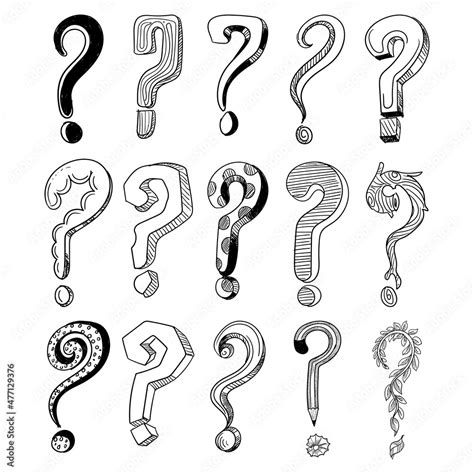 Hand Draw Question Mark Sketch Pack Design Stock Vector Adobe Stock