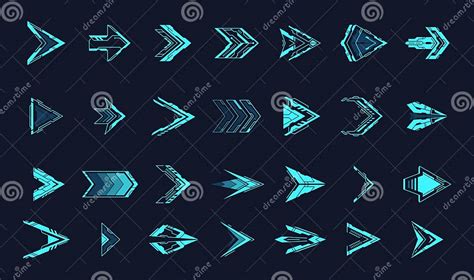 Hud Arrows Hologram Sci Fi Arrow Or Futuristic Light Triangle Pointers
