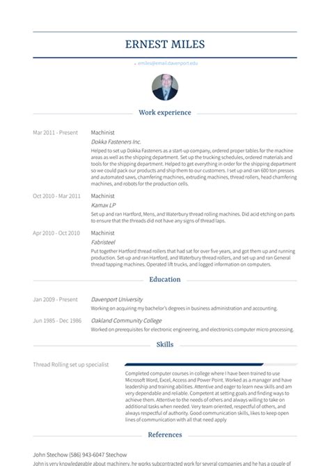 Machinist Resume Samples And Templates Visualcv