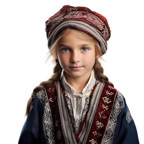 Premium Ai Image Traditional Abkhazian 8yearold In Studio Shot