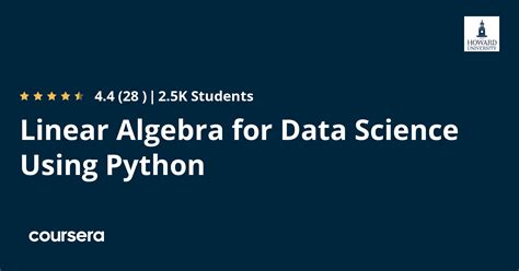Linear Algebra For Data Science Using Python Coursera