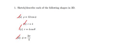 Solved Sketch Describe Each Of The Following Shapes In Chegg