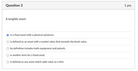 Solved A Tangible Asset Is A Fixed Asset With A Physical Solved A Tangible Asset Is A Fixed Asset With A Physical