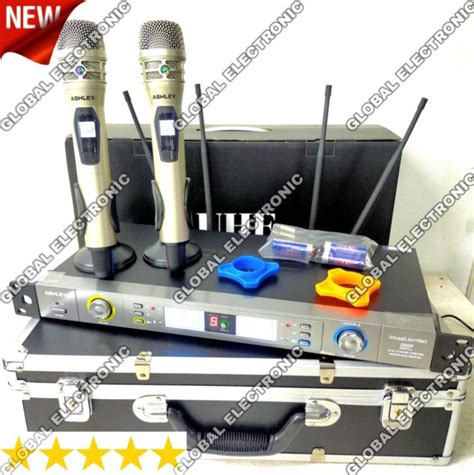 Mic Wireless Ashley Vocal Artis Original Sampanye Free Koper Mic 4