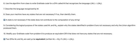 solved 6 use the algorithm from class to write grafstate