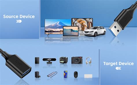 Amazon Com USB 3 0 Extension Cable 1FT 2 Pack USB A Male To Female Compatible For Flash