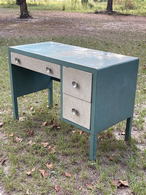 Vintage Metal Desk Simmons Desk Office Desk Home Office Workspace