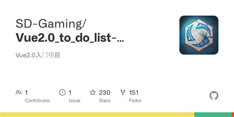 GitHub SD Gaming Vue to do list addName Vue 入门项目
