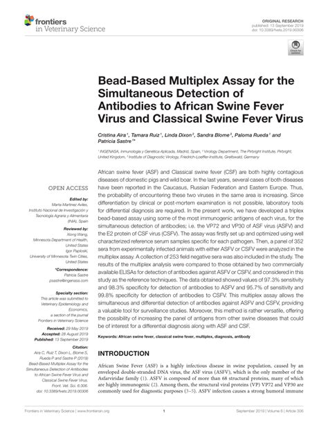 Pdf Bead Based Multiplex Assay For The Simultaneous Detection Of