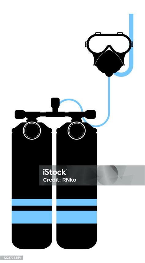 호흡 마스크와 스노클링 스쿠버 다이버 산소 병 탄약의 일부 흰색의 격리 벡터 0명에 대한 스톡 벡터 아트 및 기타 이미지 0명 강철 건강관리와 의술 Istock