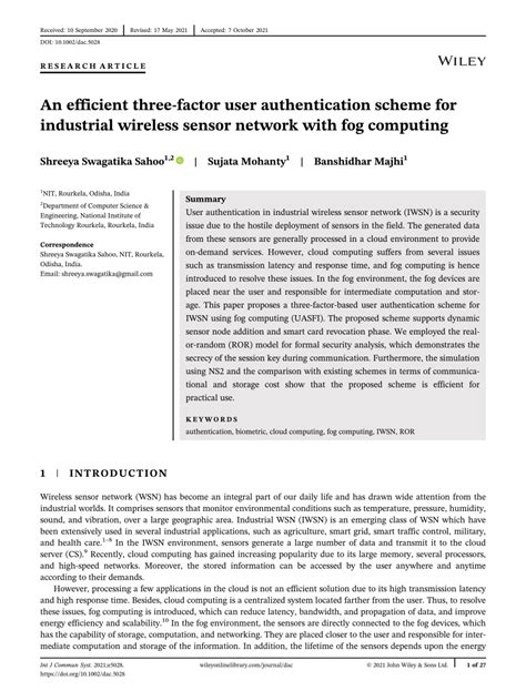 An Efficient Three‐factor User Authentication Scheme For Industrial