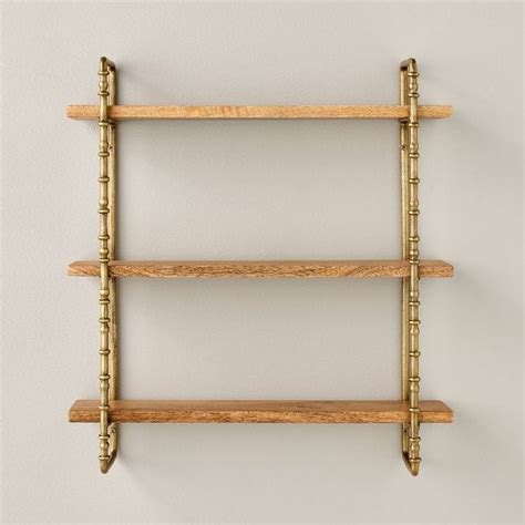 Turned Brass And Wood Tiered Wall Shelf Hearth And Hand™ With Magnolia
