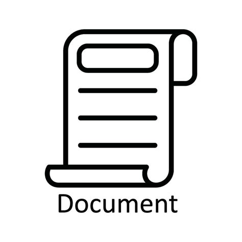 Document Vector Outline Icon Design Illustration Education Symbol On