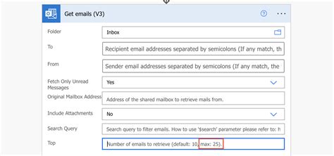power automate get emails search query date range templates sample