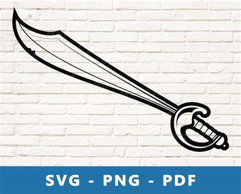 Sword Svg Pirate Sword Png Sword Vector Blade Cut File Pirate Sword