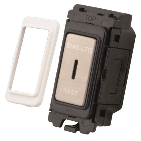 20A DP Grid Module 2 Way Key Switch EMG LTG Brushed Stainless Steel M2 Electrical