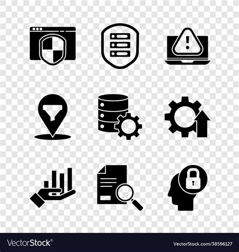 set browser with shield server laptop royalty free vector