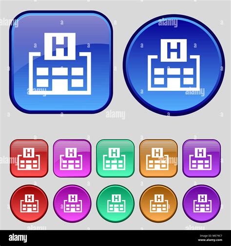 Hotkey Icon Sign A Set Of Twelve Vintage Buttons For Your Design Vector Illustration Stock