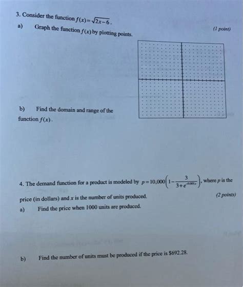 solved 3 consider the function f x 2x 6 a graph the
