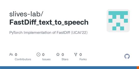 github slives lab fastdiff text to speech pytorch implementation of