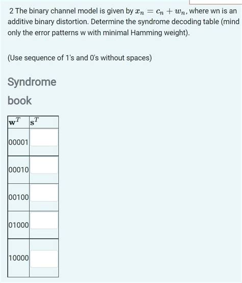 We Have Assigned The Parity Check Matrix Of A Linear
