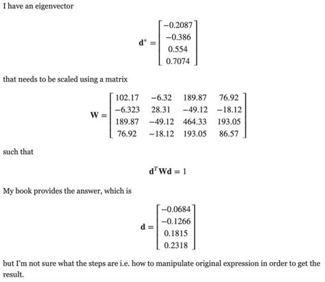 How to scale an eigenvector using a matrix? : r/askmath
