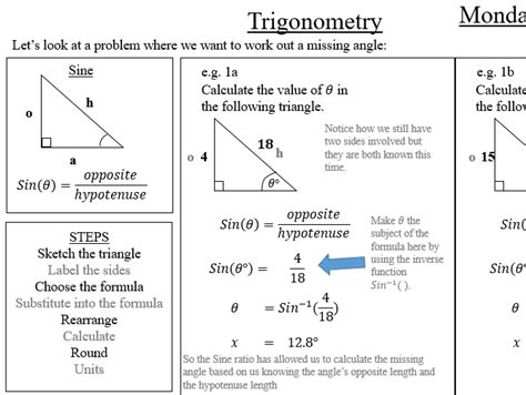 Trigonometry Lesson Finding Missing Angles Teaching Resources