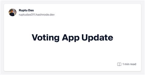 Ruptu Das On Linkedin Voting App Update