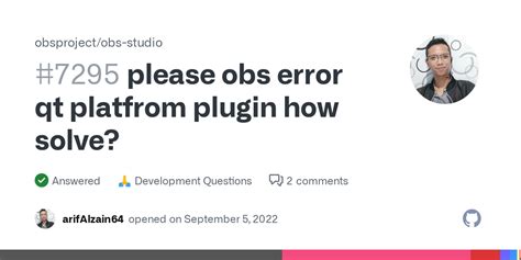 Please Obs Error Qt Platfrom Plugin How Solve Obsproject Obs Studio Discussion 7295 GitHub