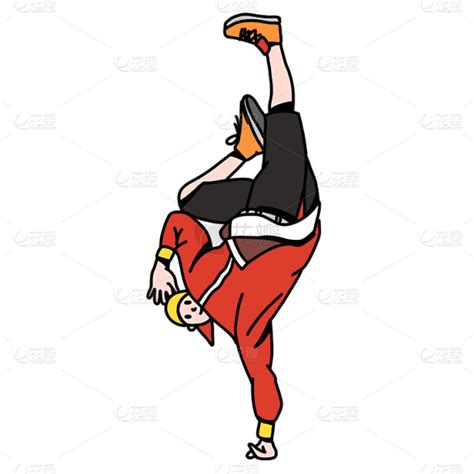 手绘 街舞人物元素