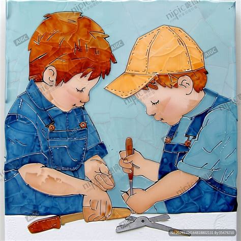 Ai创作图少年浮雕画 工装立体画 制作木板画 瓷砖画画 儿童游戏浮雕 玩具修理工 瓷砖形象画 劳动节壁画 工匠展板 打针立体画 手工制作海报 卡通立体画 职业技能浮雕 陶砖画 彩绘儿童浮雕