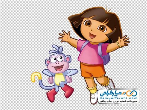 دانلود تصویر کارتونی دختر بچه با میمون 05272807