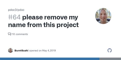 Please Remove My Name From This Project · Issue 64 · Pdoc3pdoc · Github