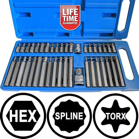 Hex Torx Star And Spline Bit Socket Set 3 8 And Grelly Uk
