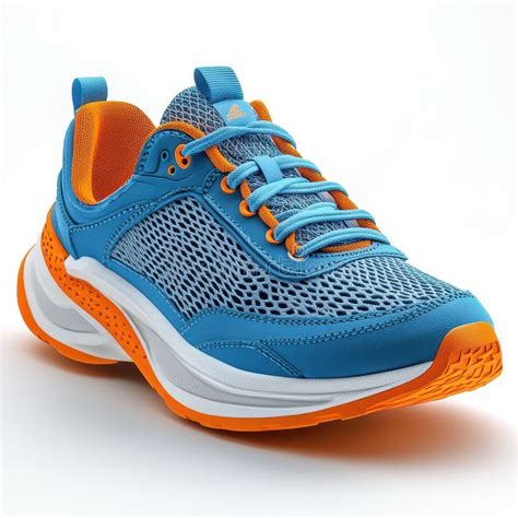 Stylish Blue Orange Athletic Sneaker Shoe Design Stock Illustration Illustration Of Sporty