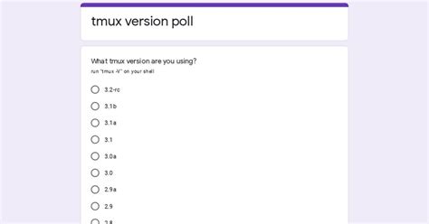 Poll What Tmux Version Are You Using Rtmux