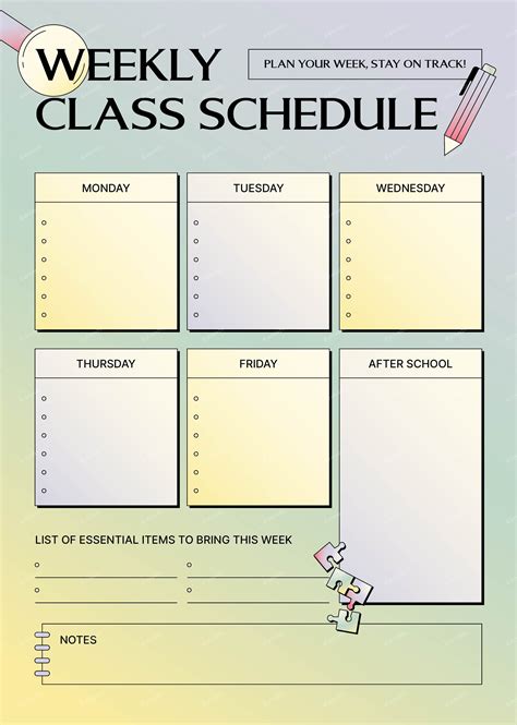School Schedule Planner Print Templates Graphicriver