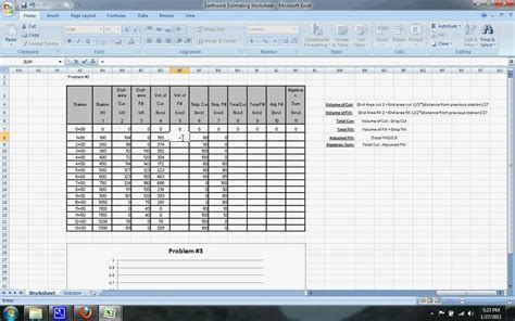 Earthwork Estimating Spreadsheet Spreadsheet Softwar