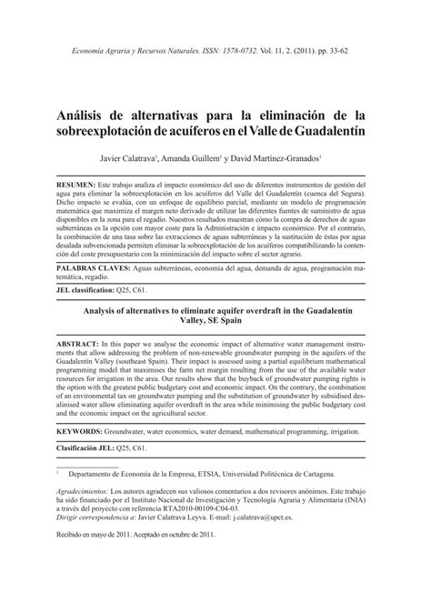 Pdf Analysis Of Alternatives To Eliminate Aquifer Overdraft In The