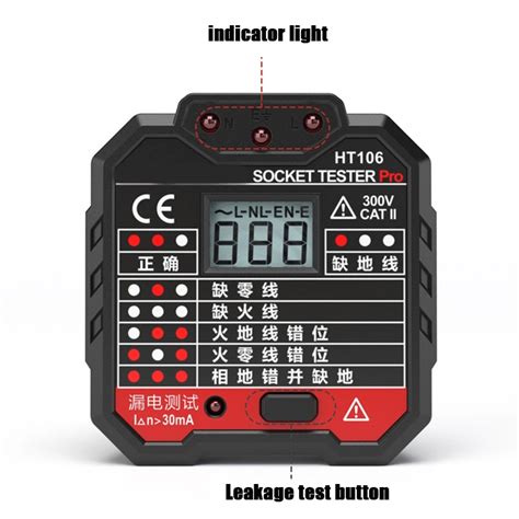 Digital Display Socket Outlet Tester Multifunction Power Supply Polarity Detector Phase Detector