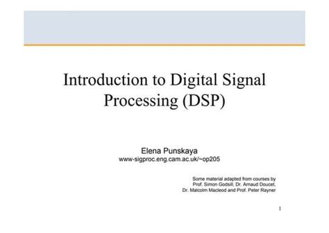 DIGITAL SIGNAL PROCESSING | PPT