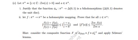 Let π zC Im z and aπ i Justify that the Chegg com