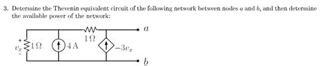 Solved 3 Determine The Thevenin Equivalent Circuit Of