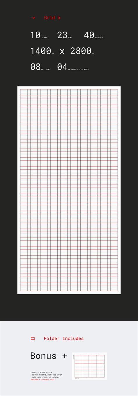 Free Grid Templates For Behance Behance