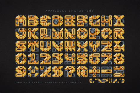 GDT1 Color Bitmap Font On Yellow Images Creative Store 148300