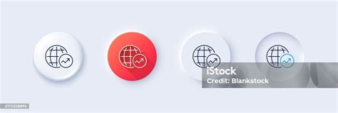 World Statistics Line Icon Chart Sign Line Icons Vector Stock Illustration Download Image Now